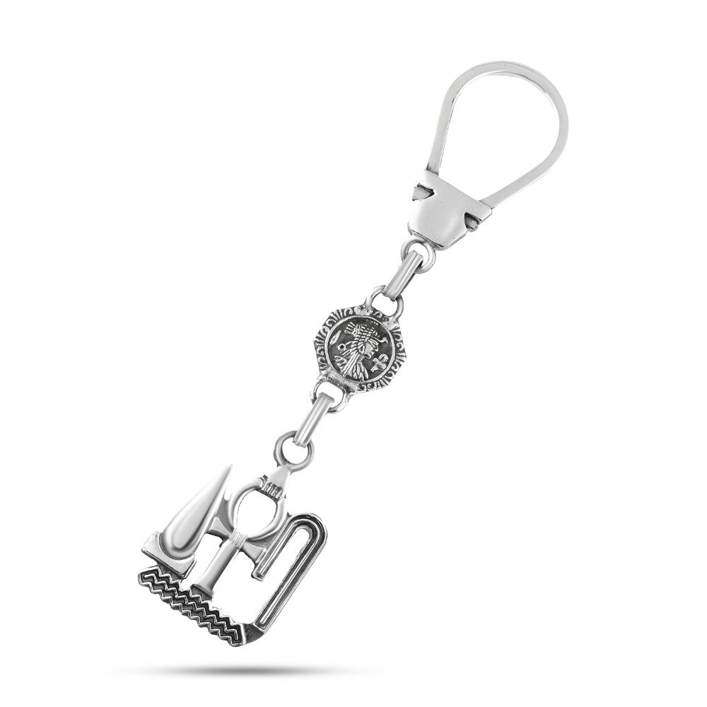 Egyptian silver keychain with a design inspired by rich Pharaonic heri ...