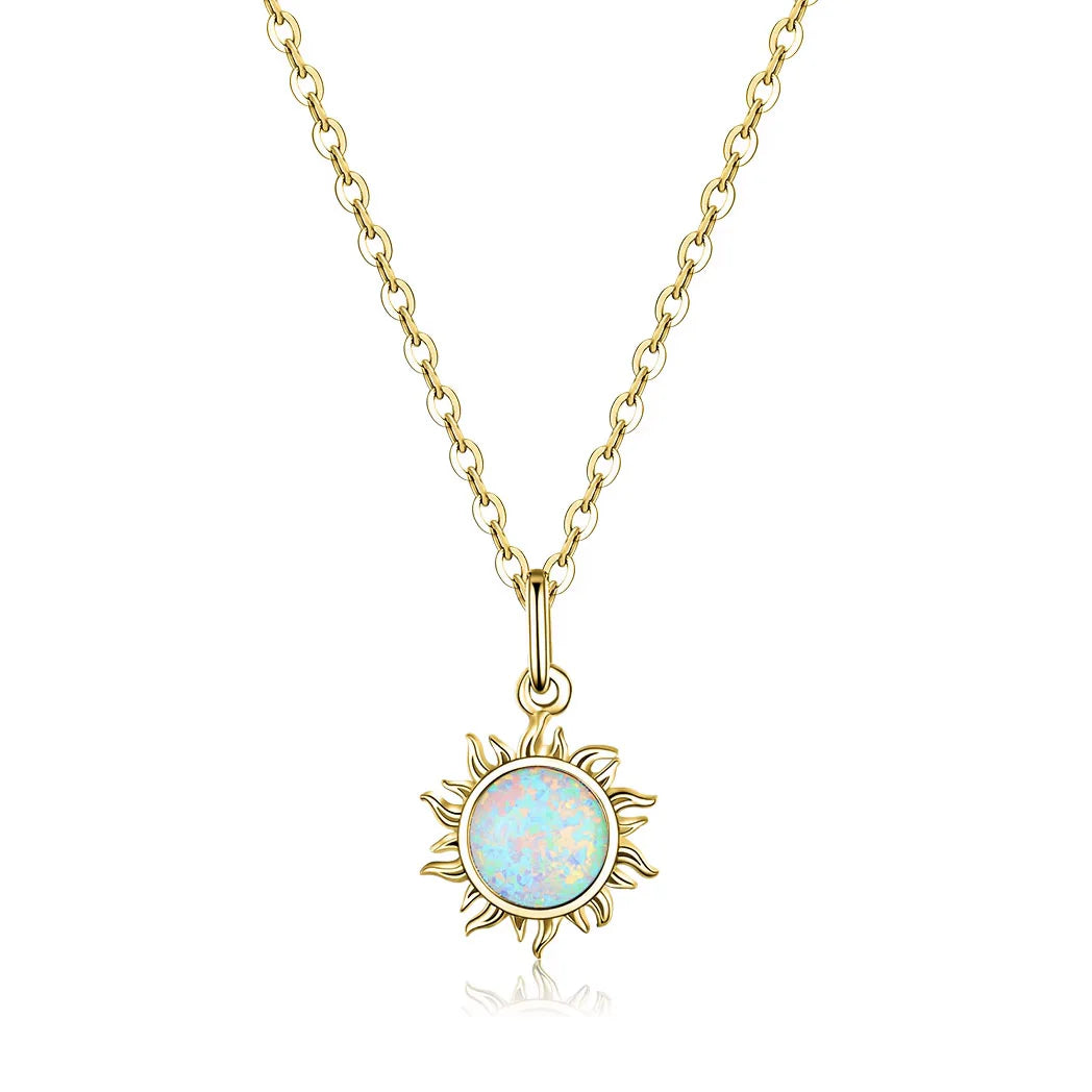 Opal Sun pendant in 925 silver opal necklace | Fathy Ibrahim – Fathy ...