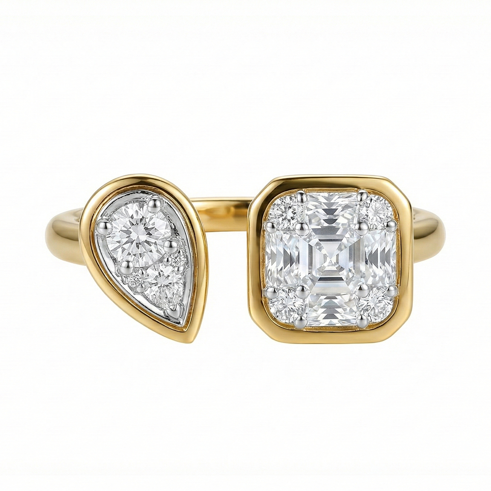 925 Silver Gold Plated Double Design Ring – Fathy Ibrahim - فتحي إبراهيم